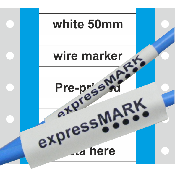 Express Electrical - 50mm White Pre-printed Mil-Spec Wire Markers