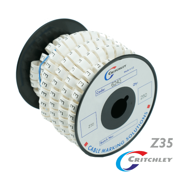 Express Electrical - Critchley Z-Type Size 35 Markers Black on White Reels
