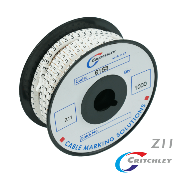 Express Electrical - Critchley Z-Type Size 11 Markers Black on White Reels